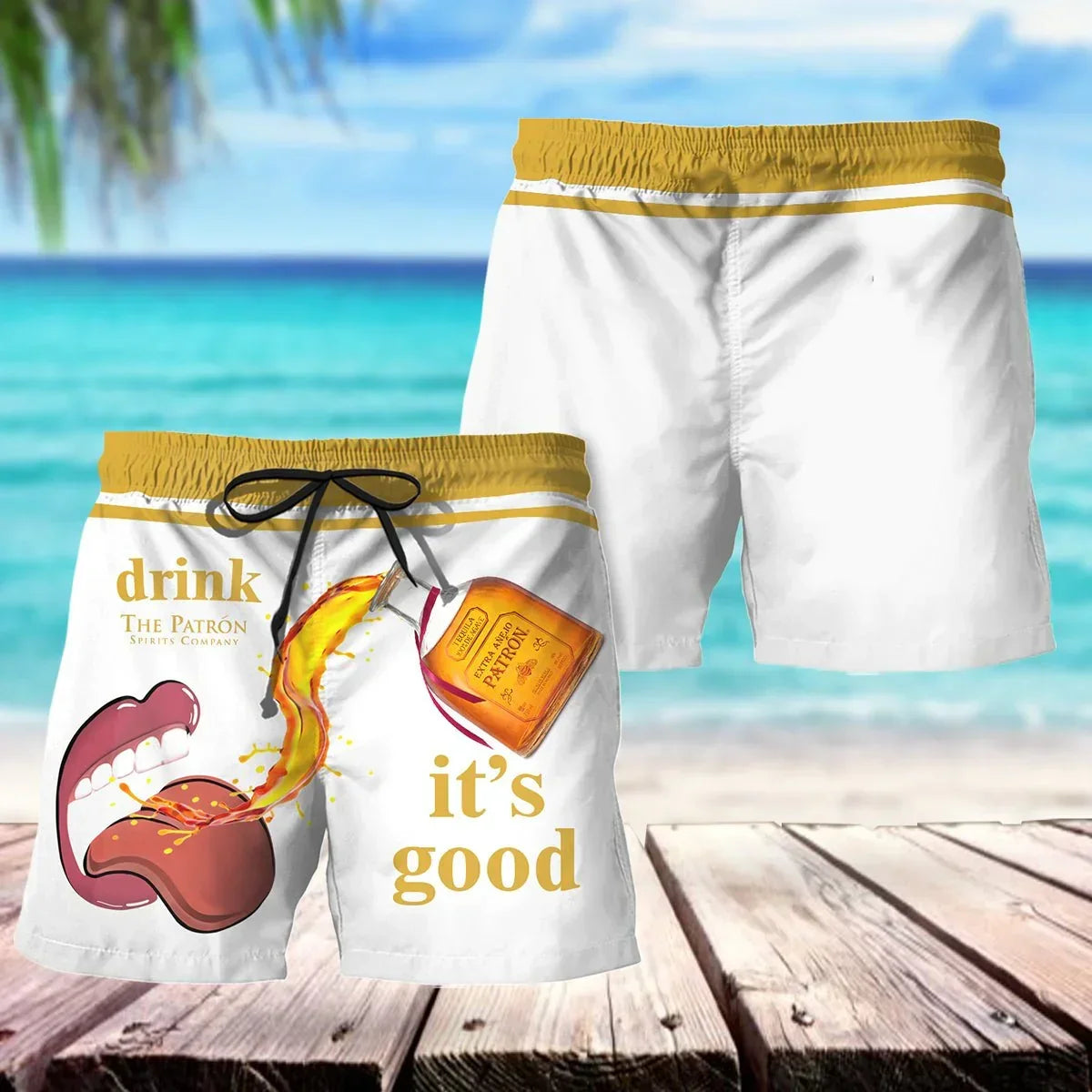 Drink Patron Tequila It's Good Swim Trunks | Patron Tequila Shorts