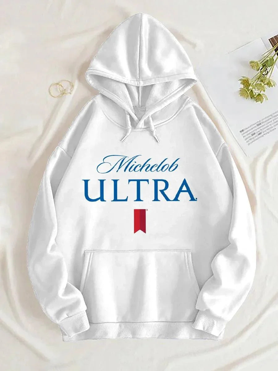 Michelob Ultra Basic White Hoodie | Michelob Ultra Brand Hoodie