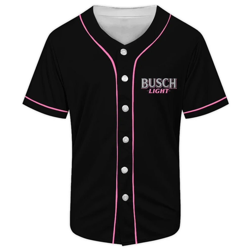Black Pink Busch Light Baseball Jersey | Busch Light Jersey
