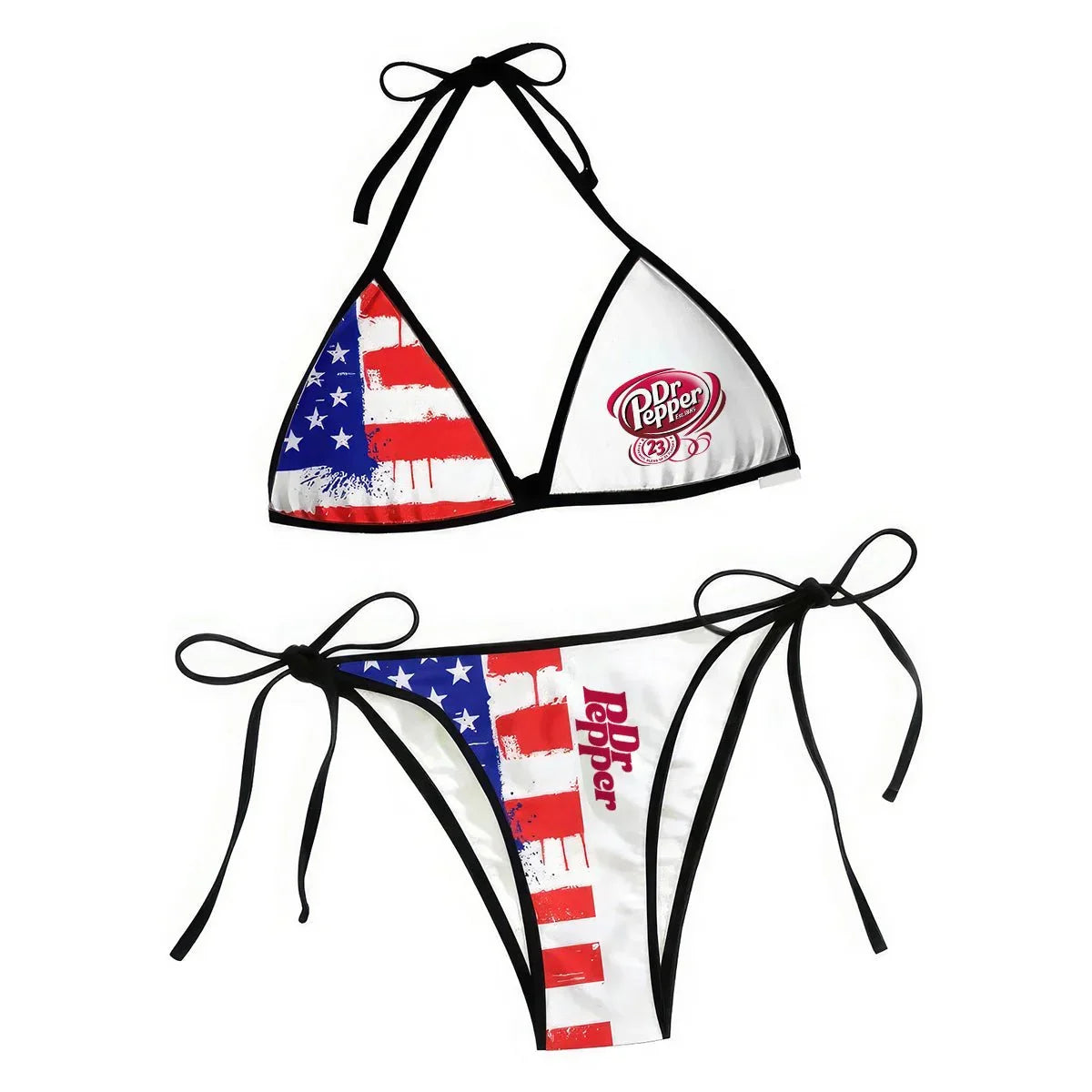Dr Pepper American Flag Triangle Beach Bikini | Triangle Bikini