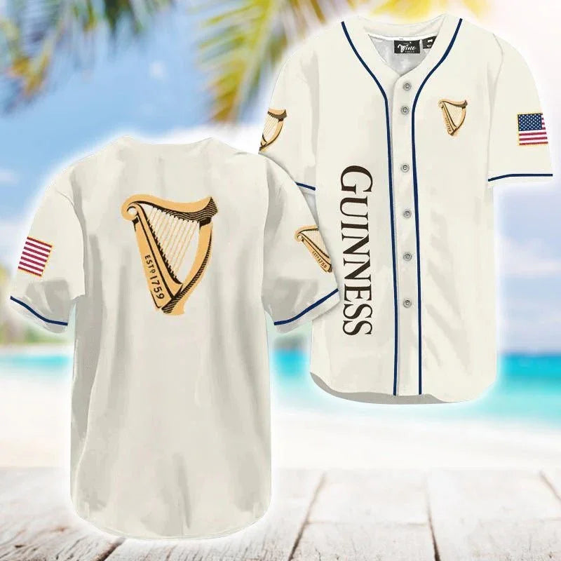 Guinness USA Flag Baseball Jersey | Guinness Jersey Shirt
