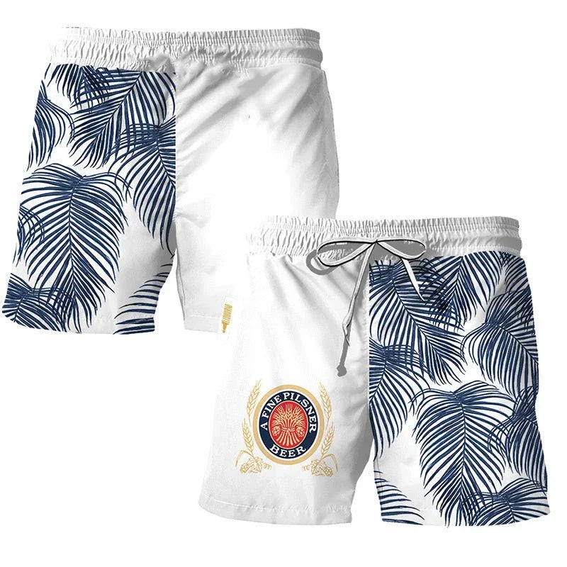 Miller Lite Tropical Fern Swim Trunks | Miller Lite Pool Shorts