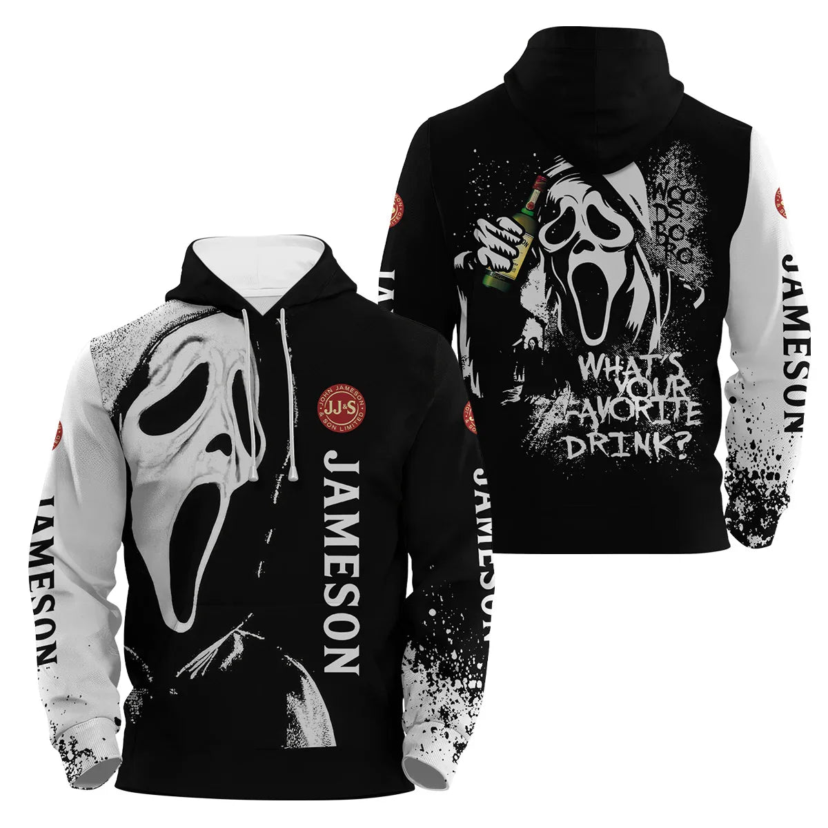Jameson Ghostface Scream Hoodie & Zip Hoodie | Halloween Hoodie