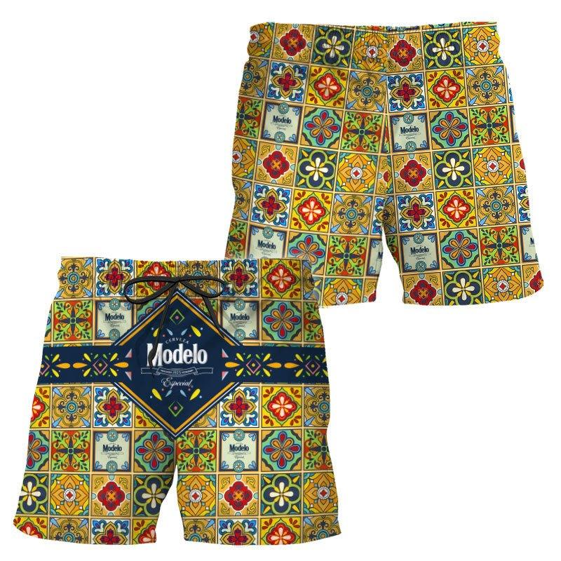 Modelo Azulejo Inspired Swim Trunks