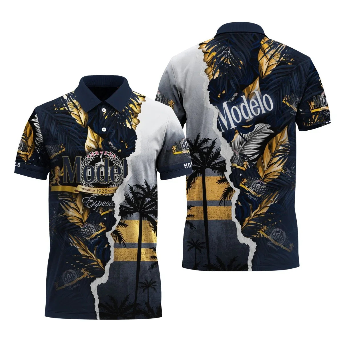 Modelo Tropical Torn Paper Polo Shirt | Modelo Polo Shirt