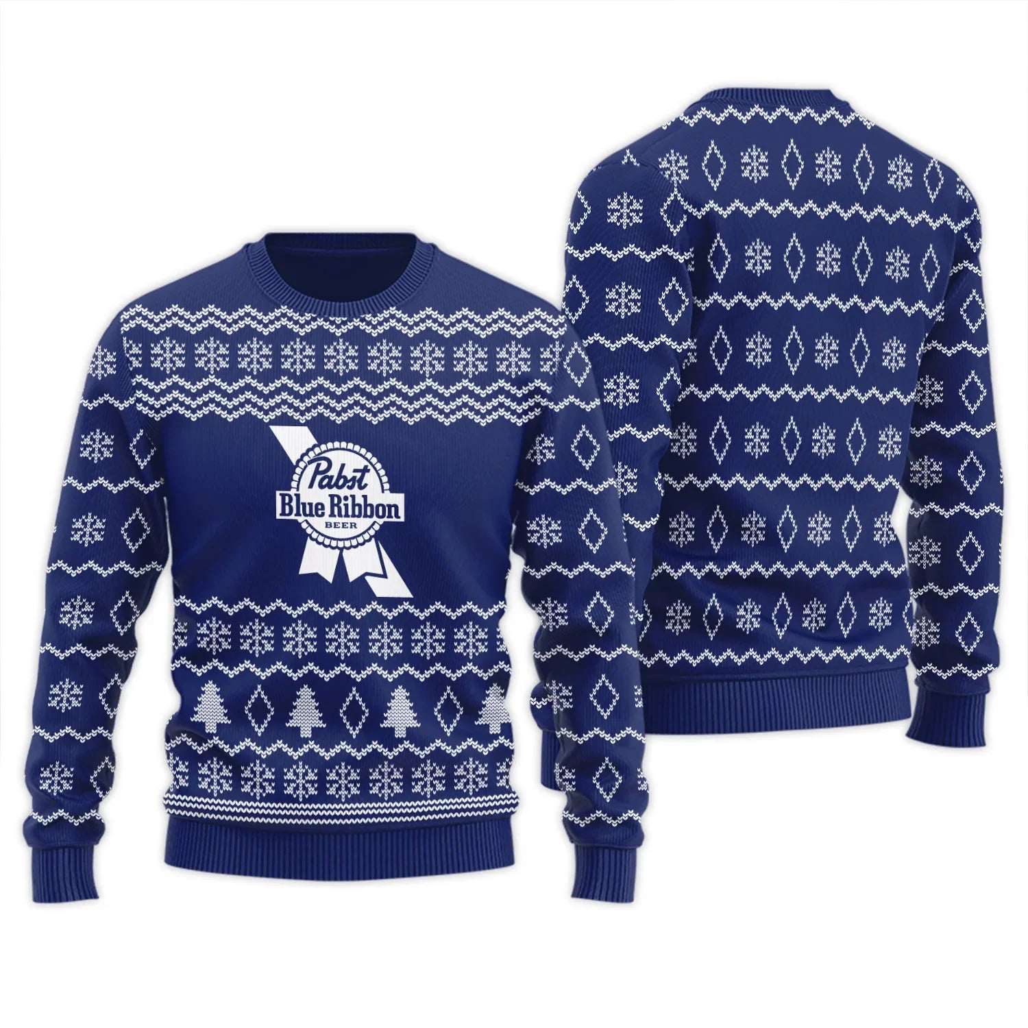 Pabst Blue Ribbon Winter Festive Ugly Sweater | Ugly Sweater