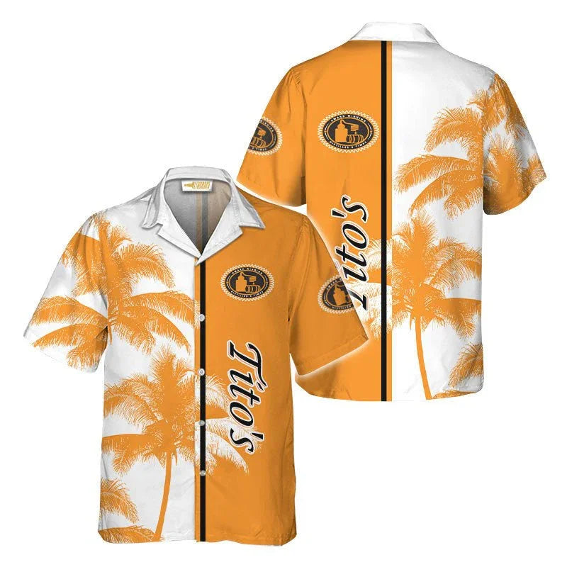 Tito's Vodka Island Palm Tree Hawaiian Shirt | Summer Shirt