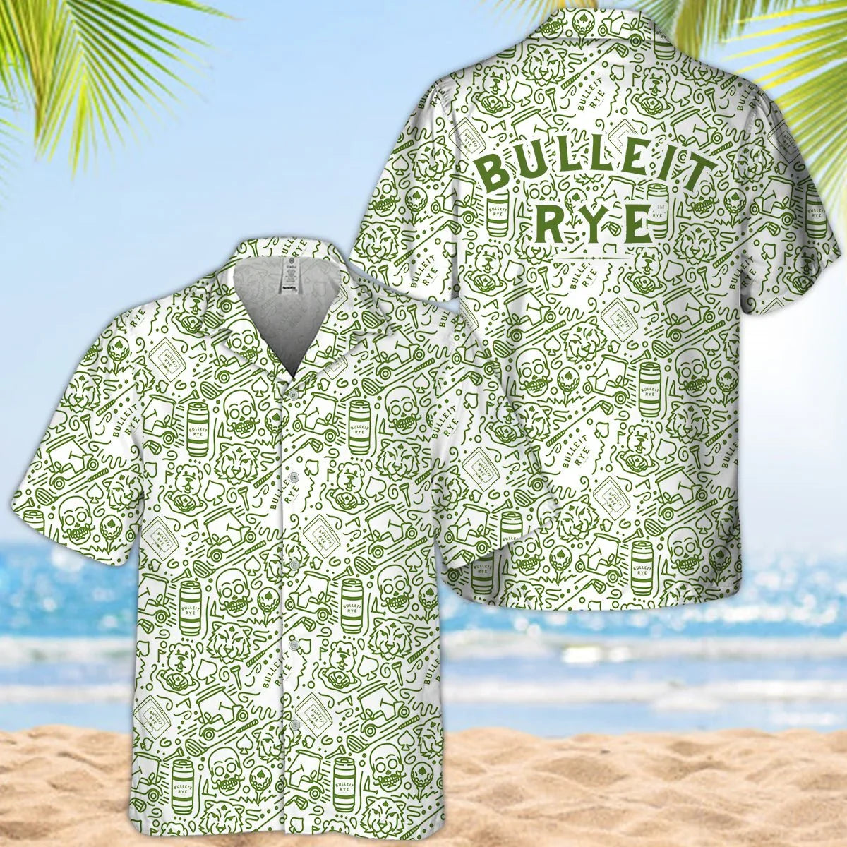 Bulleit Rye Summer Doodle Art Hawaiian Shirt | Summer Shirt