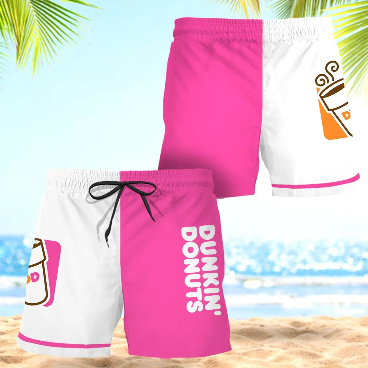 Dunkin' Donuts Basic Colorful Swim Trunks | Dunkin' Donuts Pool Shorts