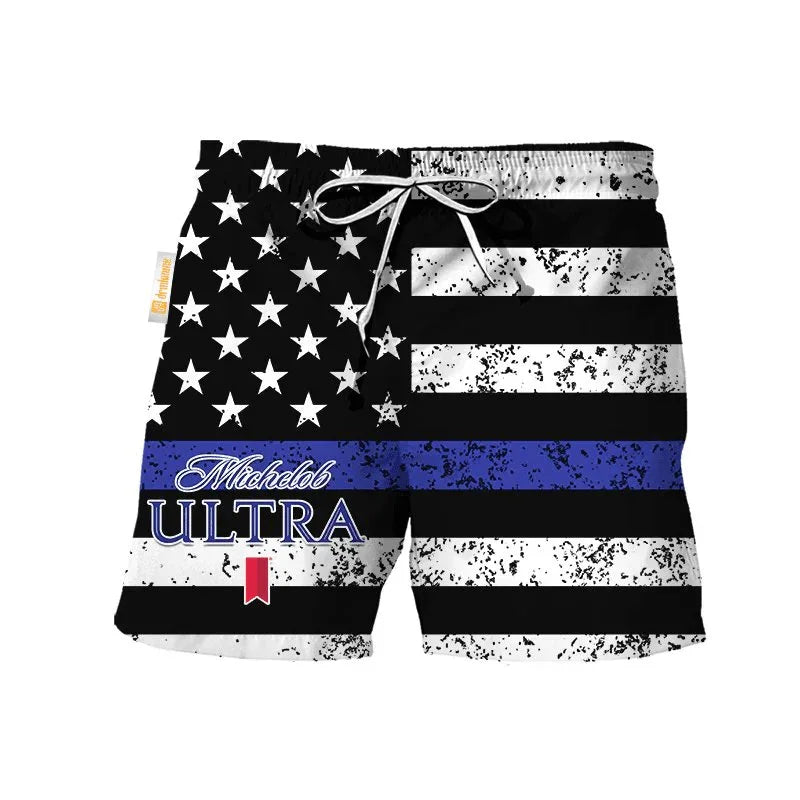 Michelob Ultra USA Flag Swim Trunks | Michelob Ultra Hawaiian Shorts