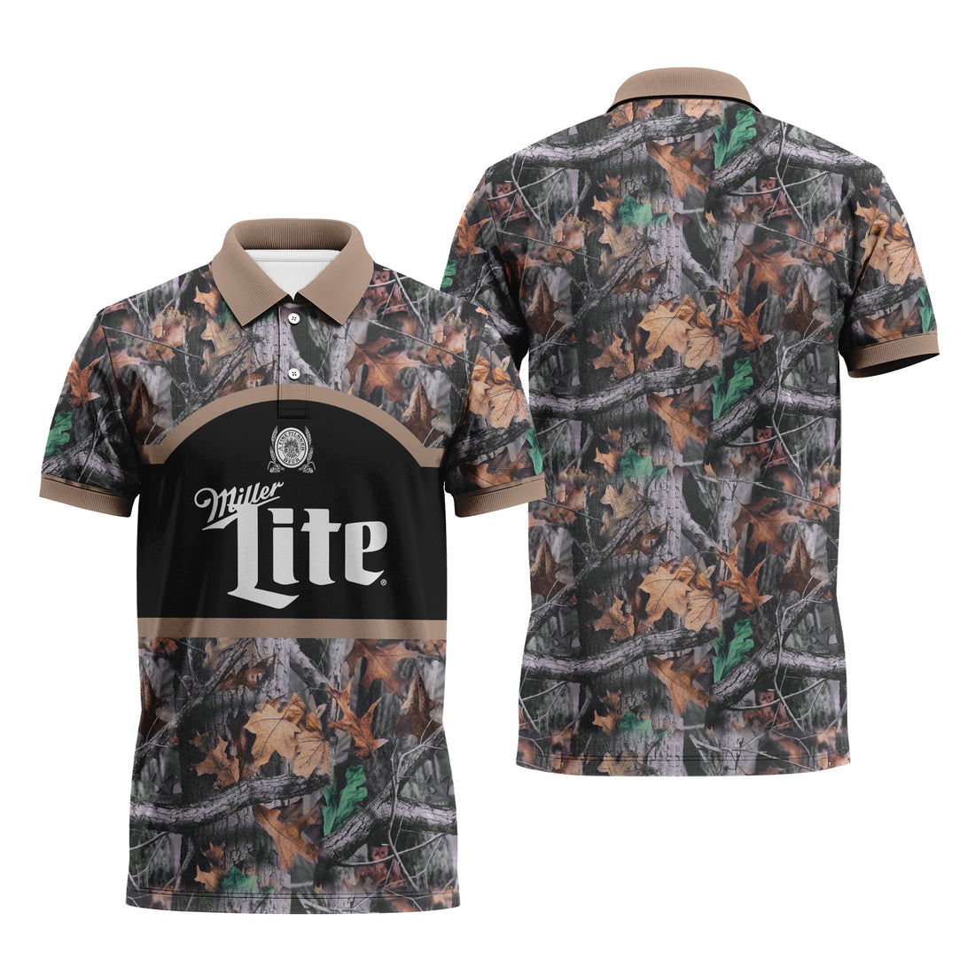 Miller Lite Camouflage Polo Shirt | Miller Lite Polo Shirt