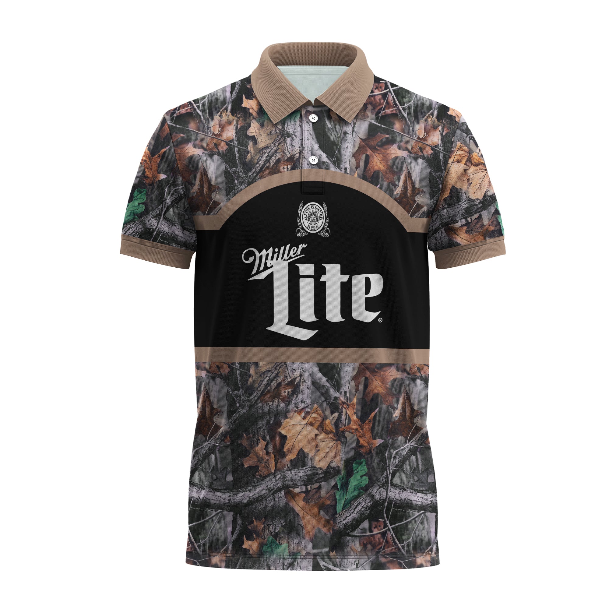 Miller Lite Camouflage Polo Shirt | Miller Lite Polo Shirt