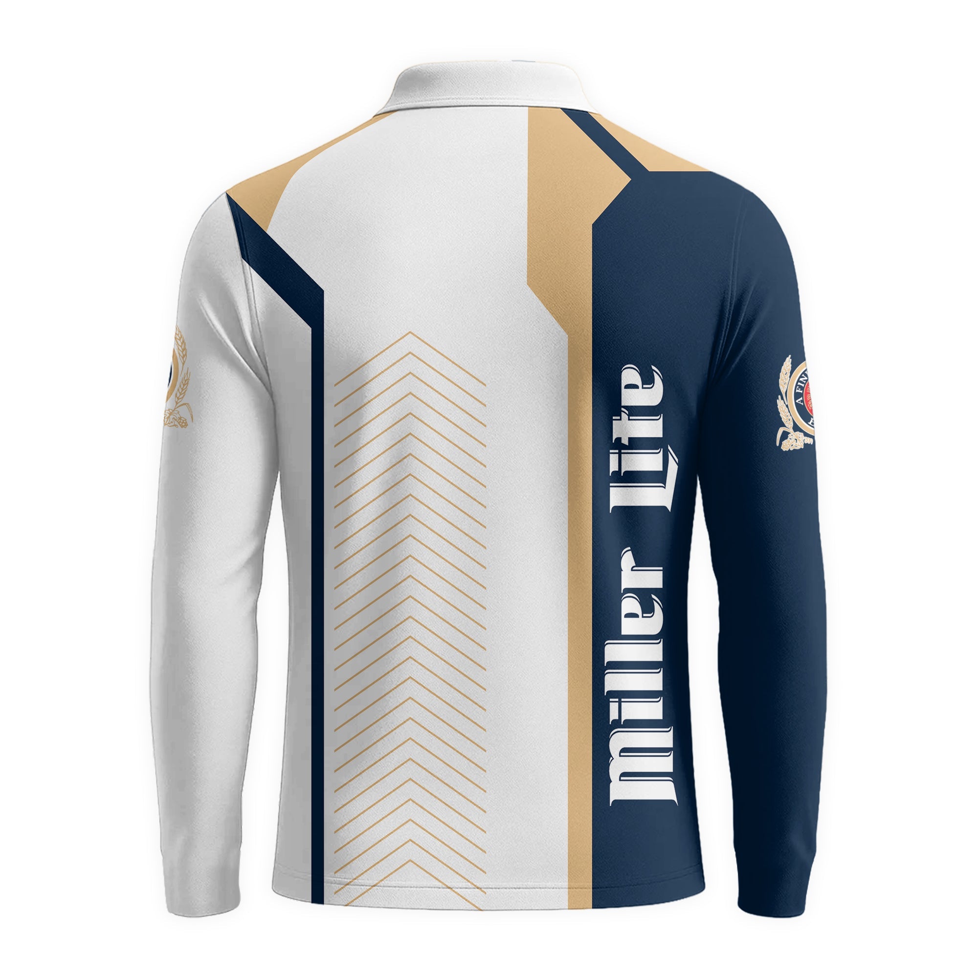 Miller Lite Modern Motorsport Golf Long Sleeve Polo Shirt | Polo Shirt