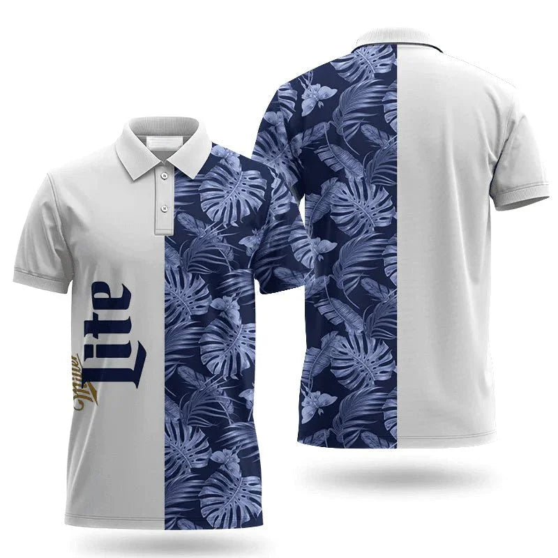 Miller Lite Swiss Cheese Leaf Polo Shirt | Miller Lite Men's Polo