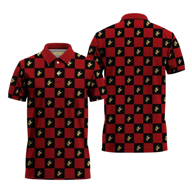 Remy Martin Collab Gingham Polo Shirt | Remy Martin Golf Shirt