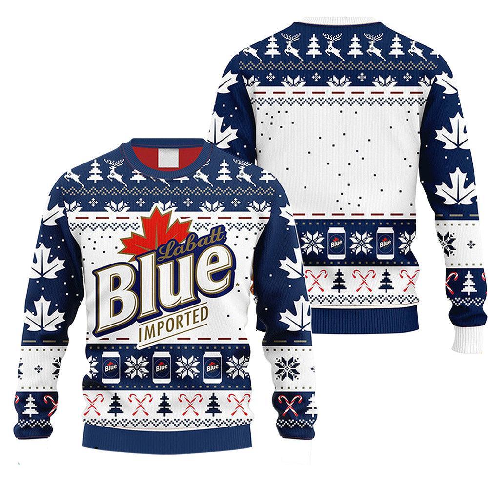 Snowflakes Labatt Blue Christmas Ugly Sweater | Labatt Blue Sweater