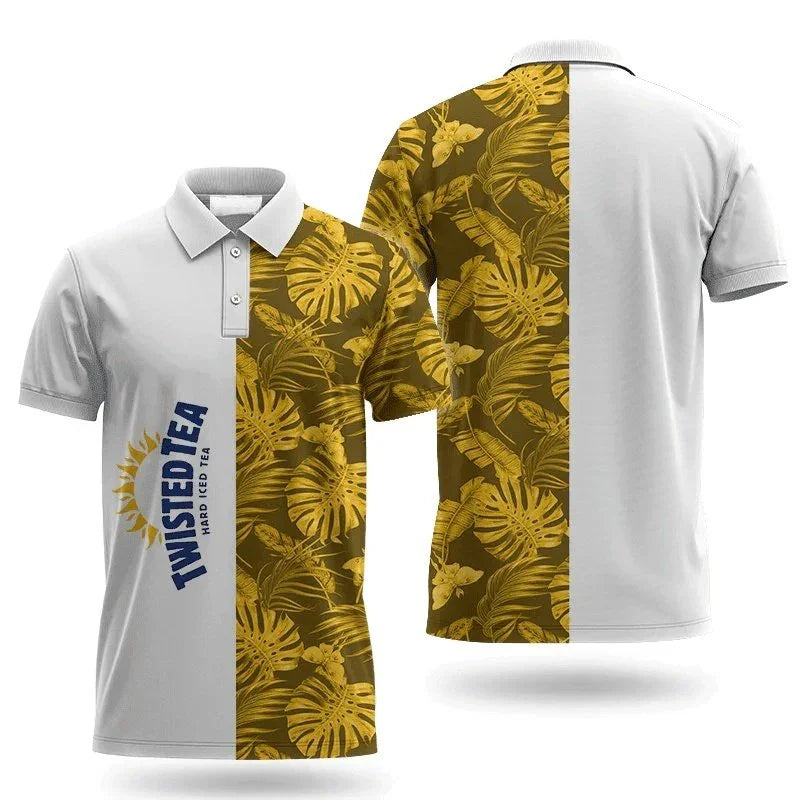 Twisted Tea Swiss Cheese Leaf Polo Shirt | Twisted Tea Men's Polo