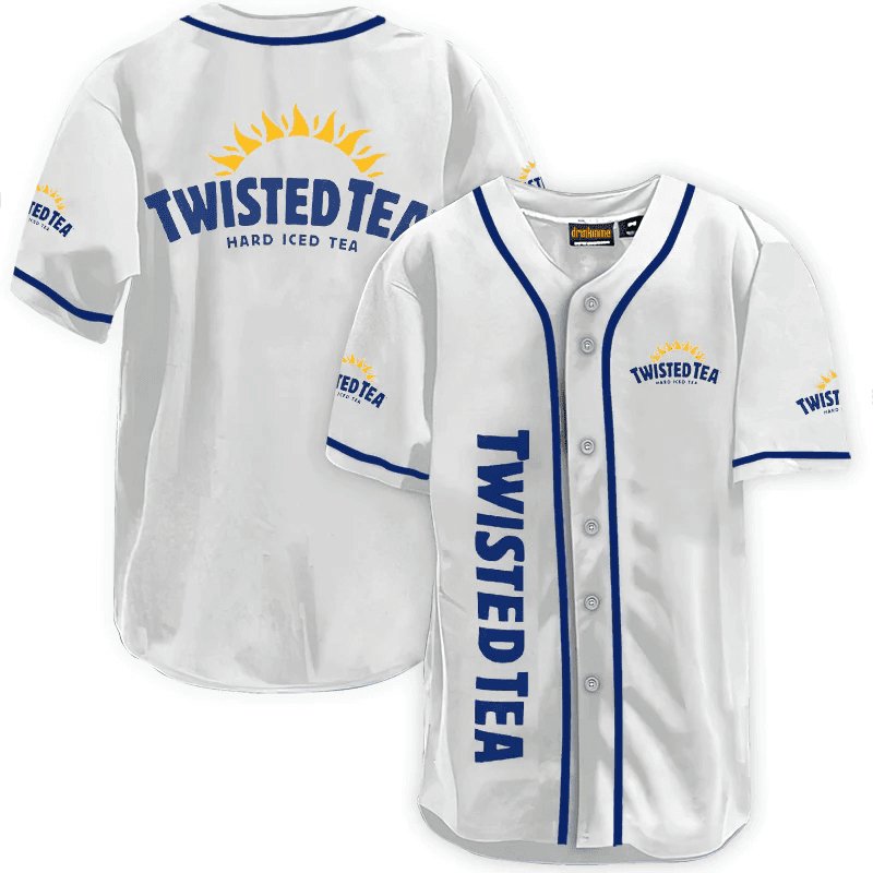 Twisted Tea White Baseball Jersey | Twisted Tea Jersey Shirt