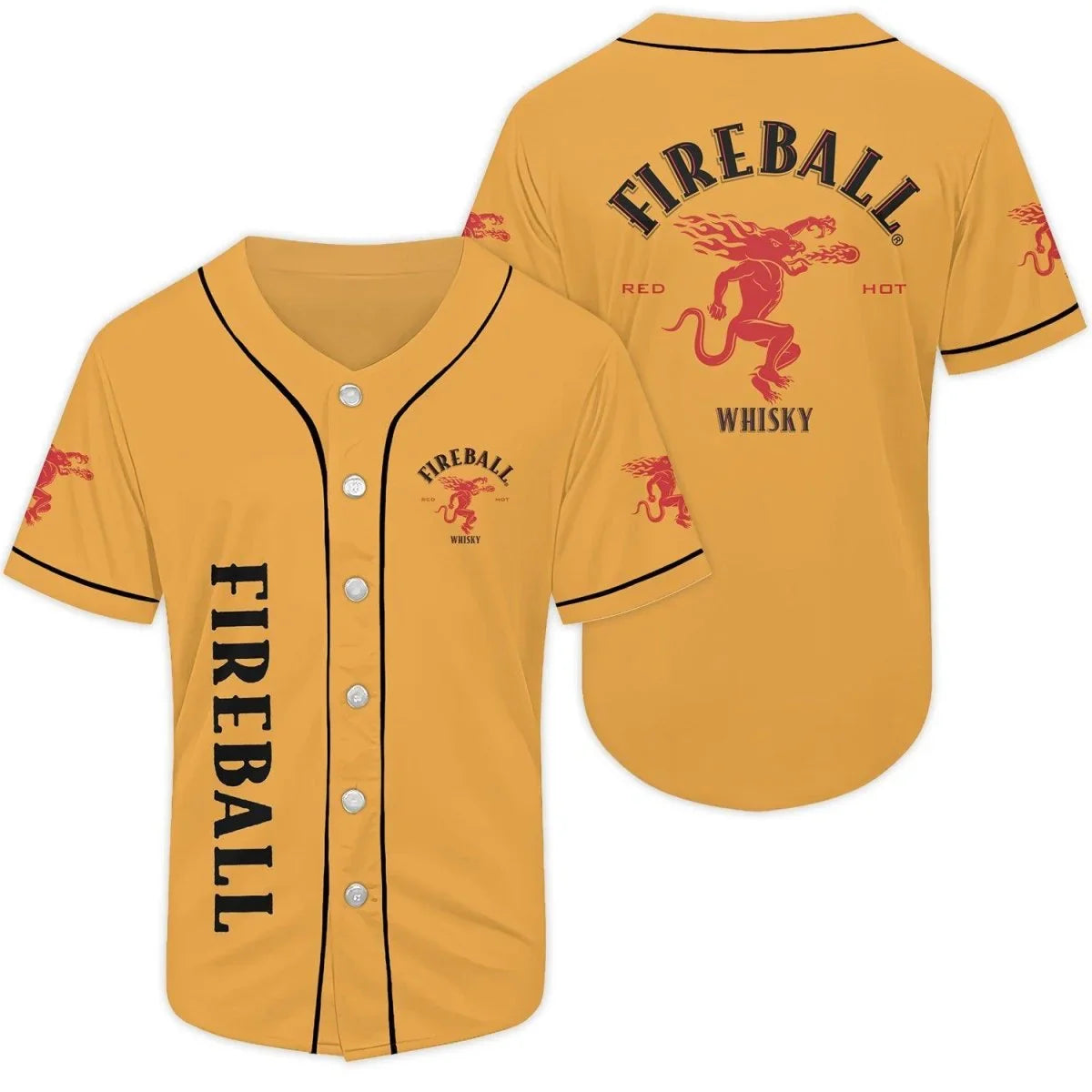 Basic Fireball Whiskey Baseball Jersey | Fireball Jersey Shirt