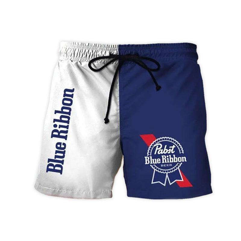 Pabst Blue Ribbon Swim Trunks | PBR Hawaiian Shorts