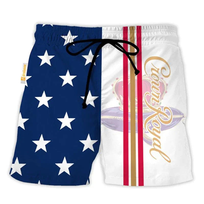 Crown Royal American Flag Swim Trunks | Crown Royal Hawaiian Shorts