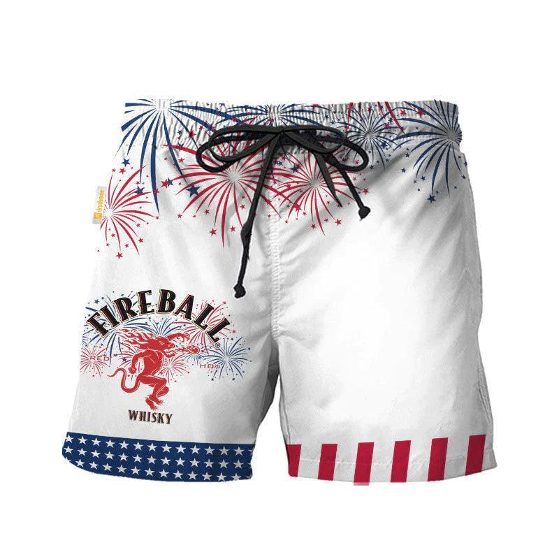 Fireball American Independence Day Swim Trunks | Hawaiian Shorts