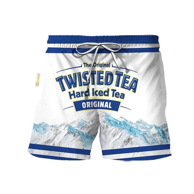 Twisted Tea Mountain Swim Trunks | Twisted Tea Hawaiian Shorts